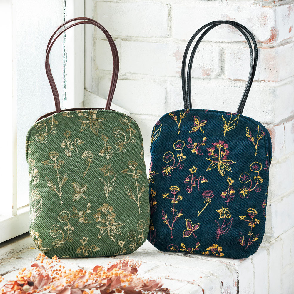 ムーク 刺しゅうのコーデュロイミニバッグ | ライトアップオンラインストア